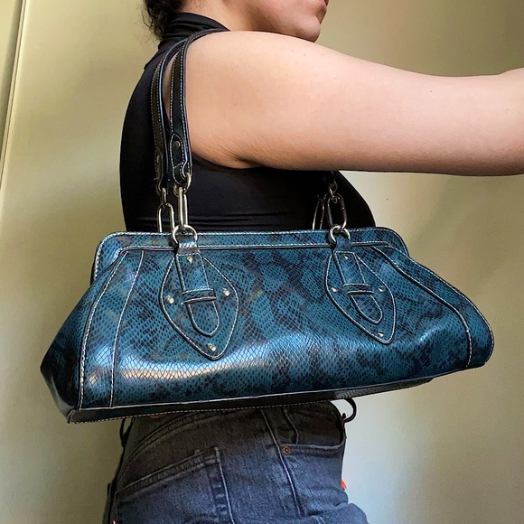 Bags | Y2k Snake Print Faux Leather Shoulder Bag | Poshmark